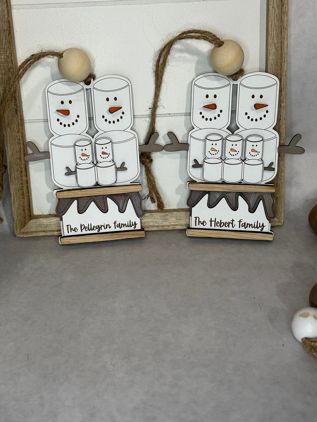 Personalized Smores Snowman Ornament, Snowfamily, Family Ornament ...