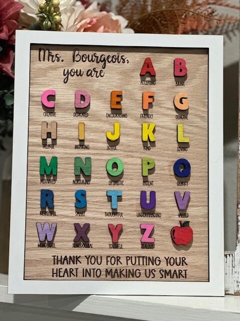 Teacher Appreciation Abc's Sign, Teacher Gift - Etsy