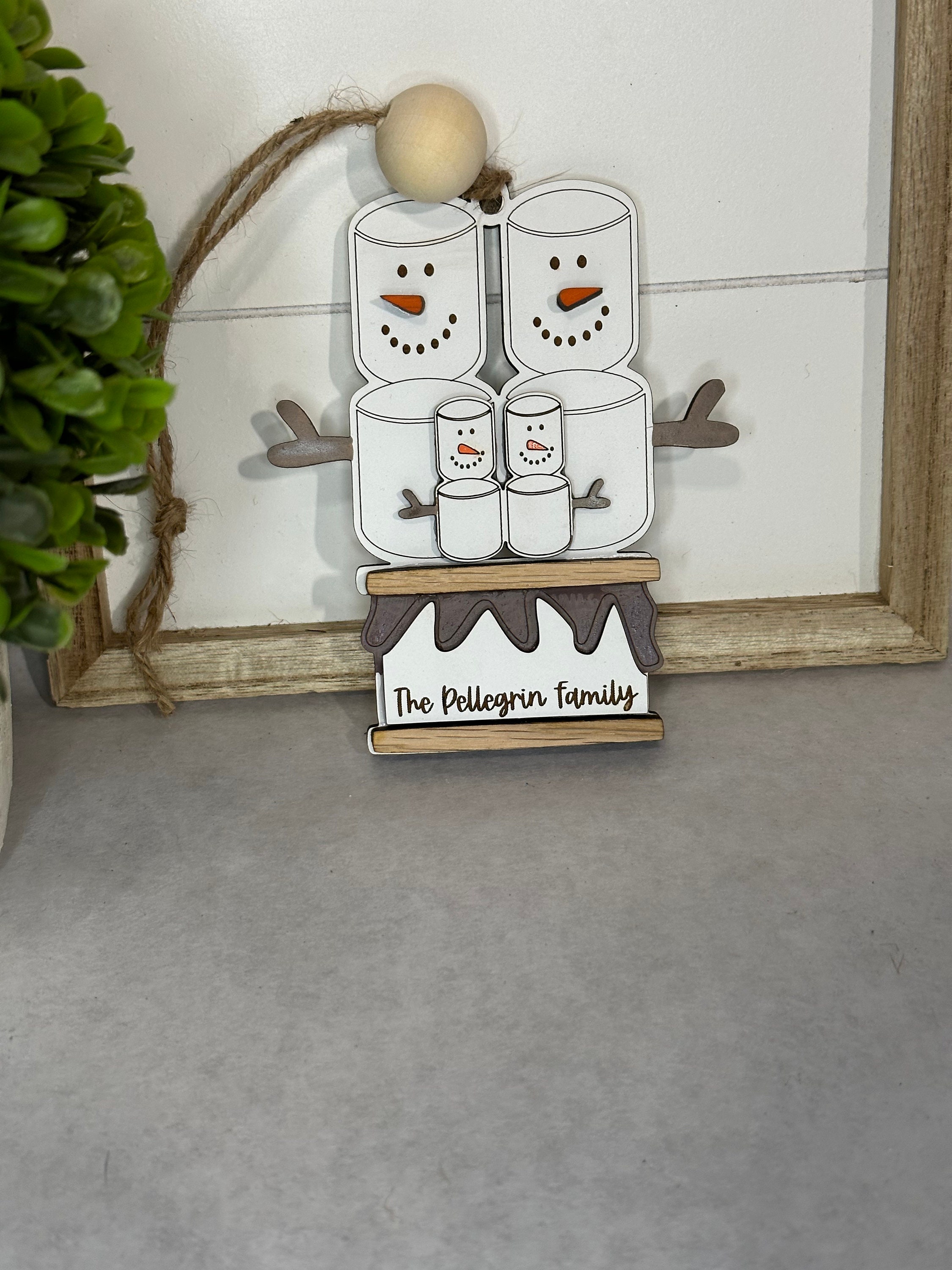 Personalized Smores Snowman Ornament, Snowfamily, Family Ornament ...