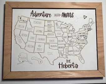 Family USA Travel Map, Landscapes Background, Triple Layer, Natural ...