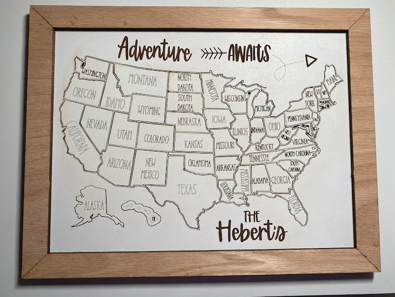 Personalized Family Travel Map - Etsy
