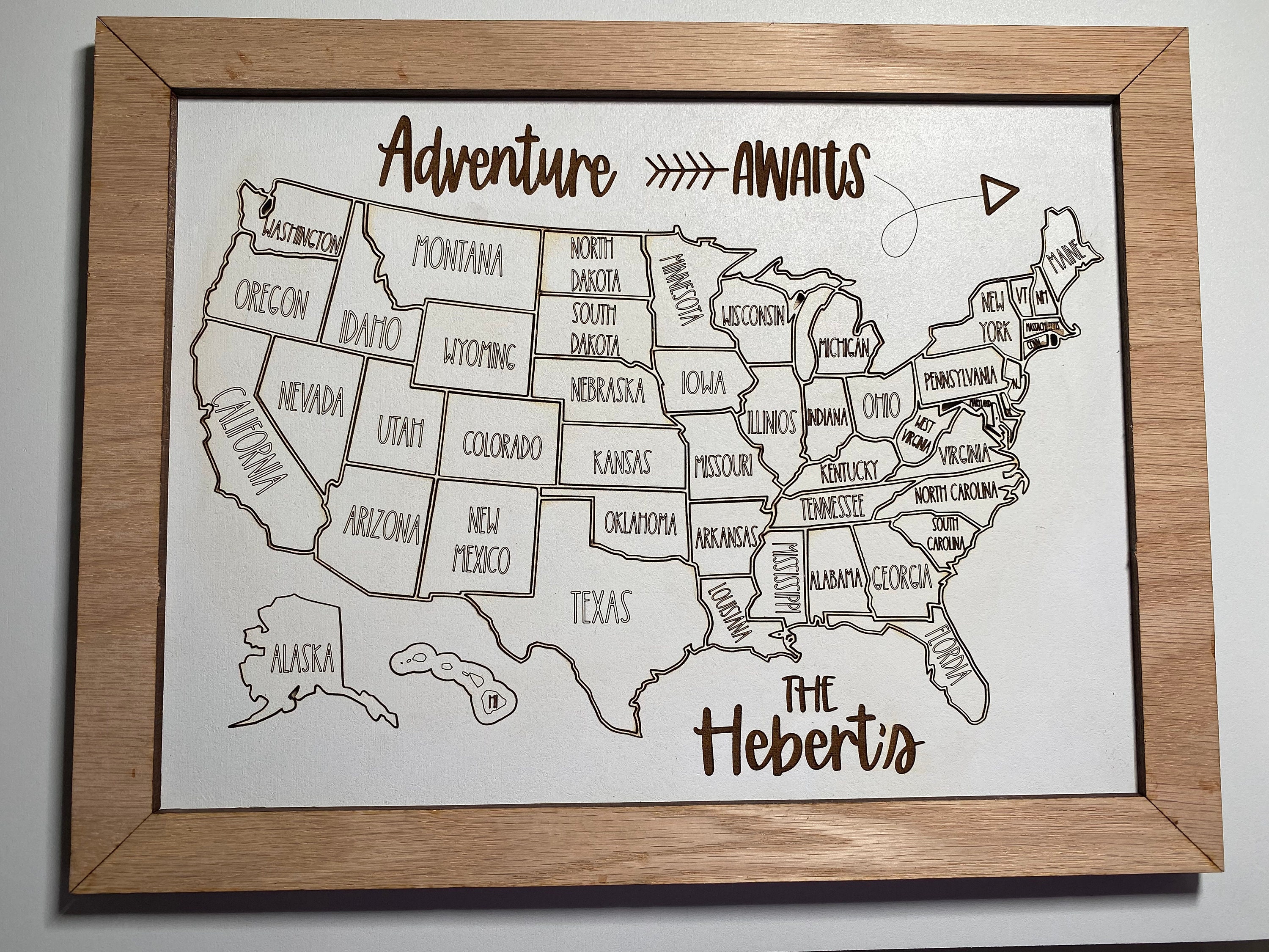 Personalized Family Travel Map - Etsy