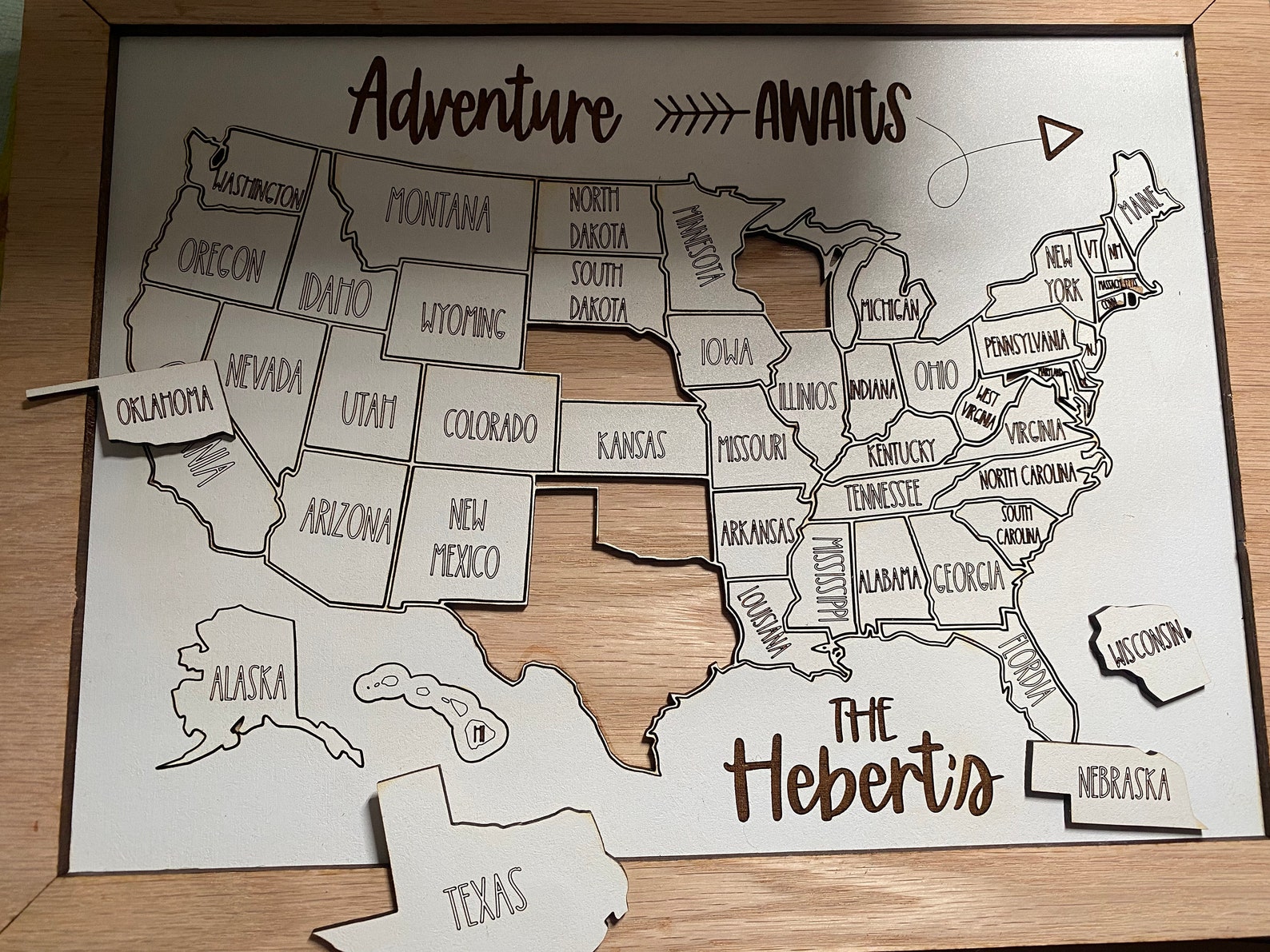 Personalized Family Travel Map - Etsy