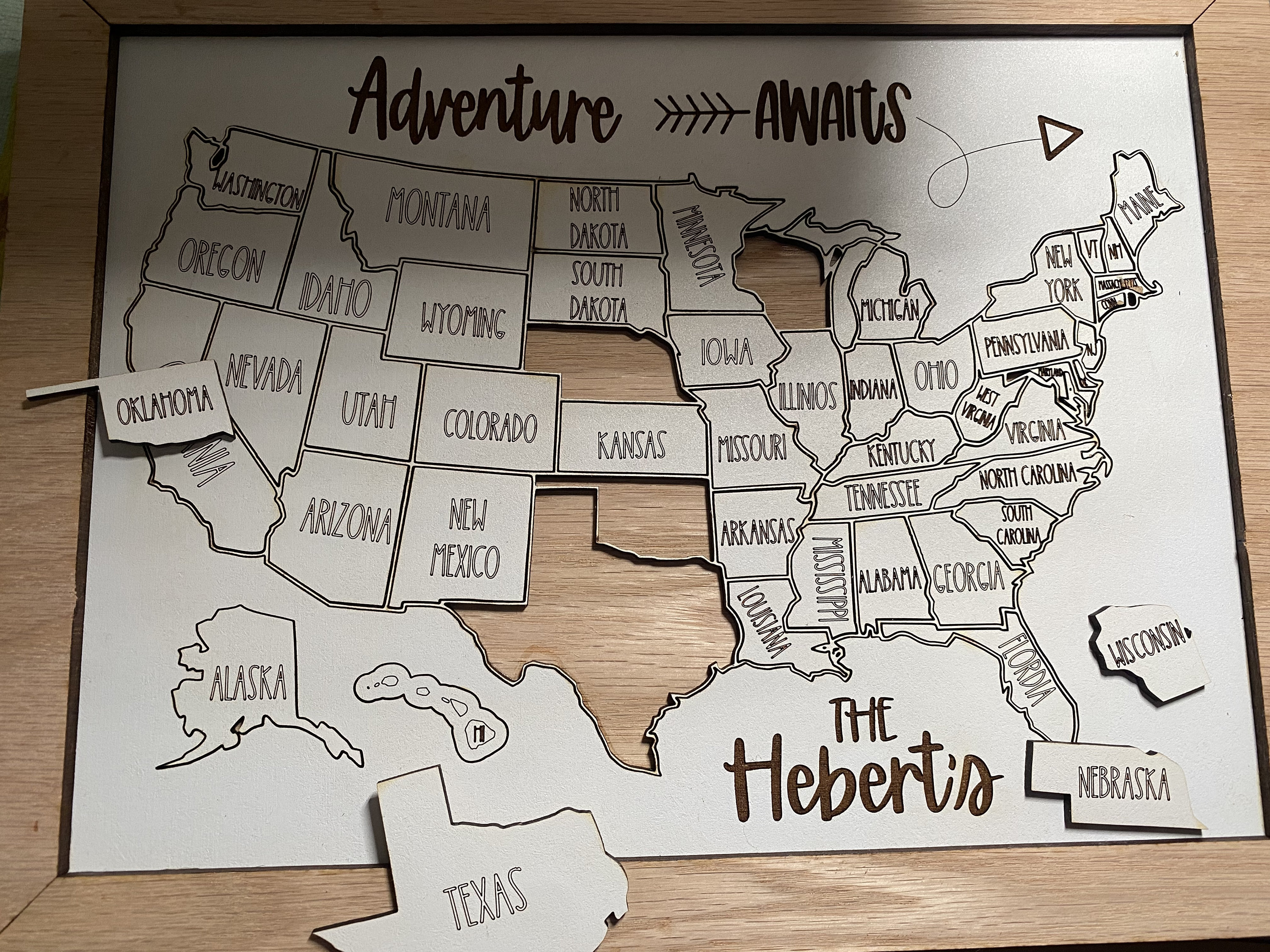 Personalized Family Travel Map - Etsy