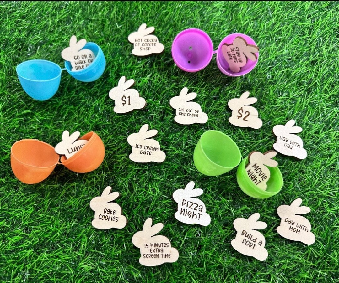 Easter Egg Tokens, Wooden Tokens for Easter Egg Hunts, Easter Sunday ...