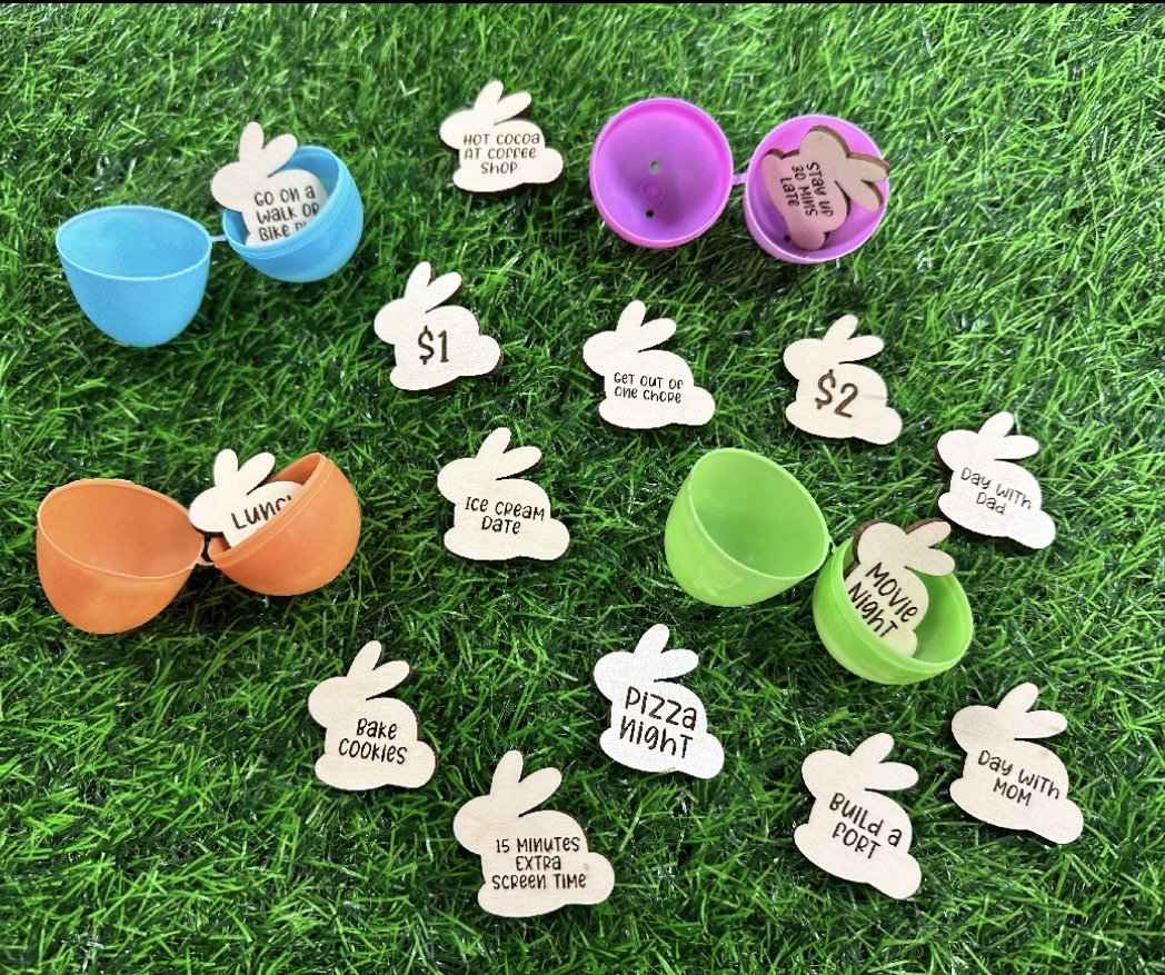 Easter Egg Tokens, Wooden Tokens for Easter Egg Hunts, Easter Sunday ...