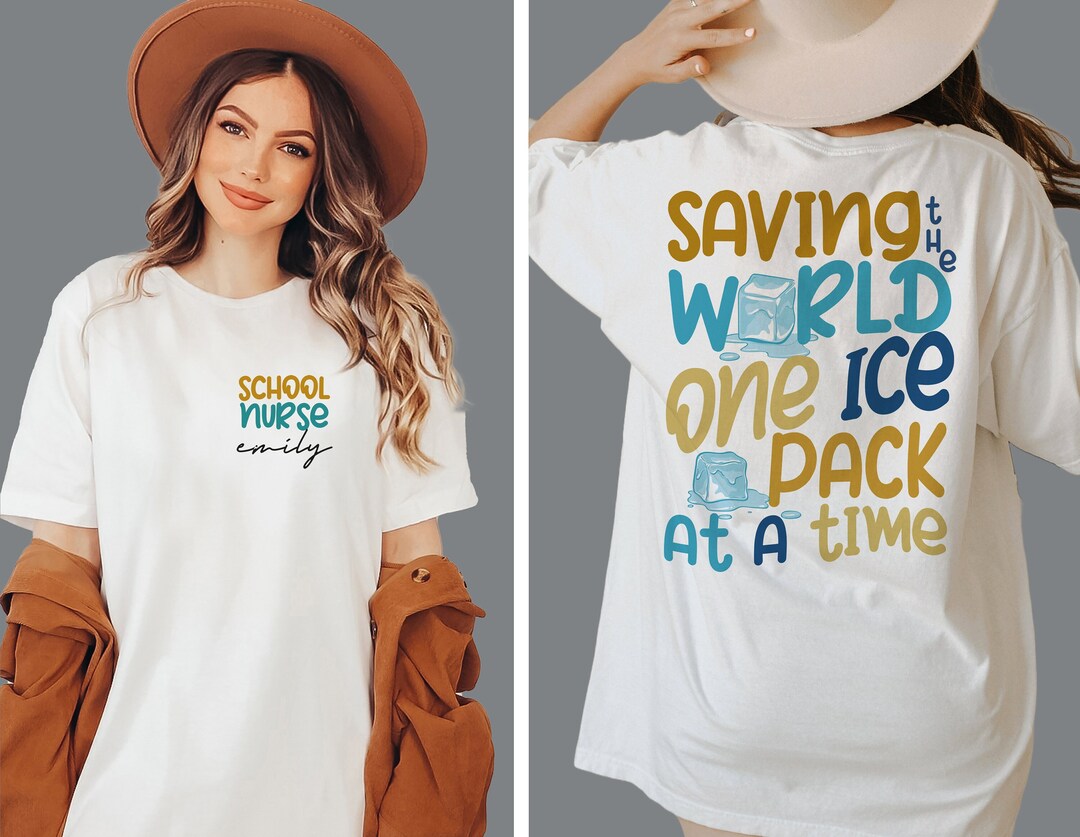 Saving the World One Ice Pack at A Time Shirt, Funny School Nurse ...