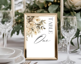 Wedding Table Numbers Template Minimal Number Modern Table Editable ...