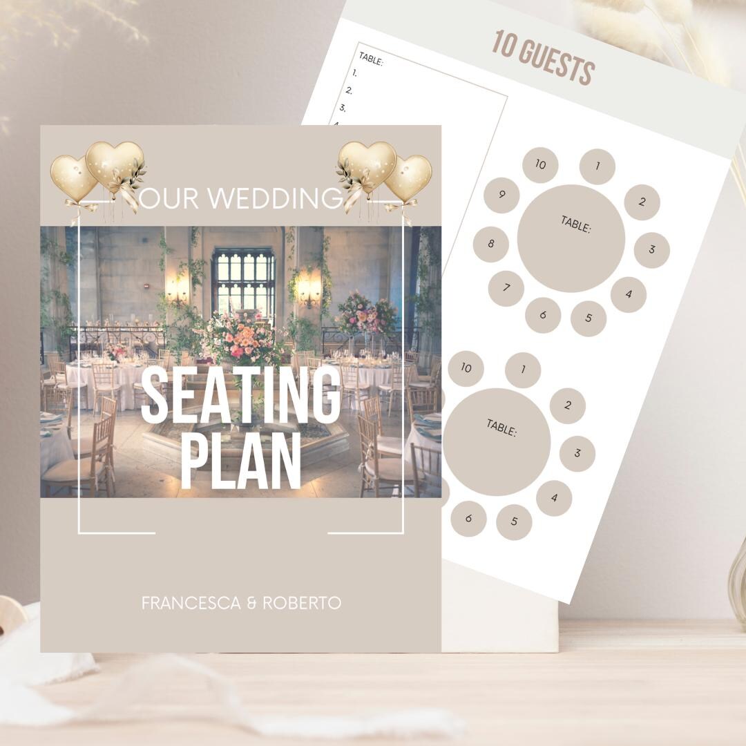 Wedding Tables & Seating Template - Sand| Wedding Seating Chart ...