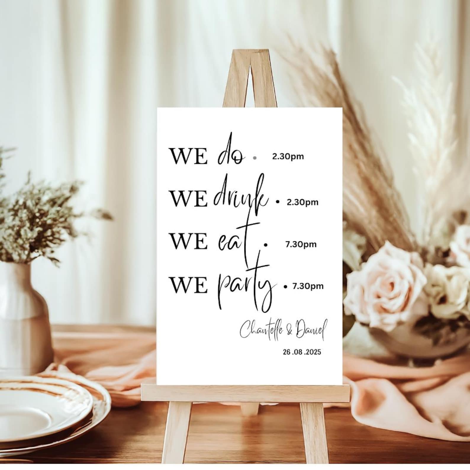We Do We Drink We Eat We Party, Wedding Welcome Sign Template ...