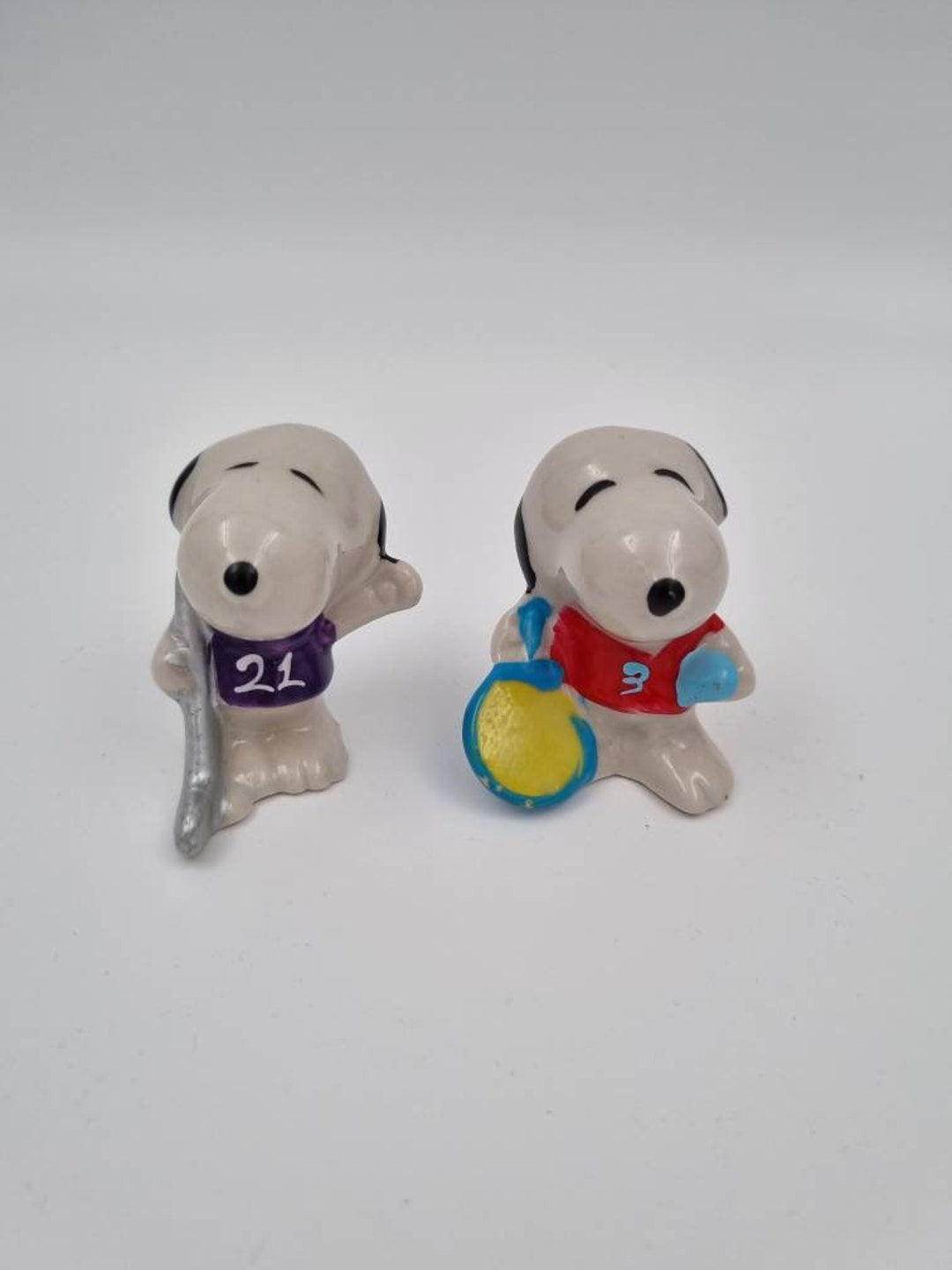 2 Vintage Ceramic Snoopy Figurines With a Sports Theme. - Etsy