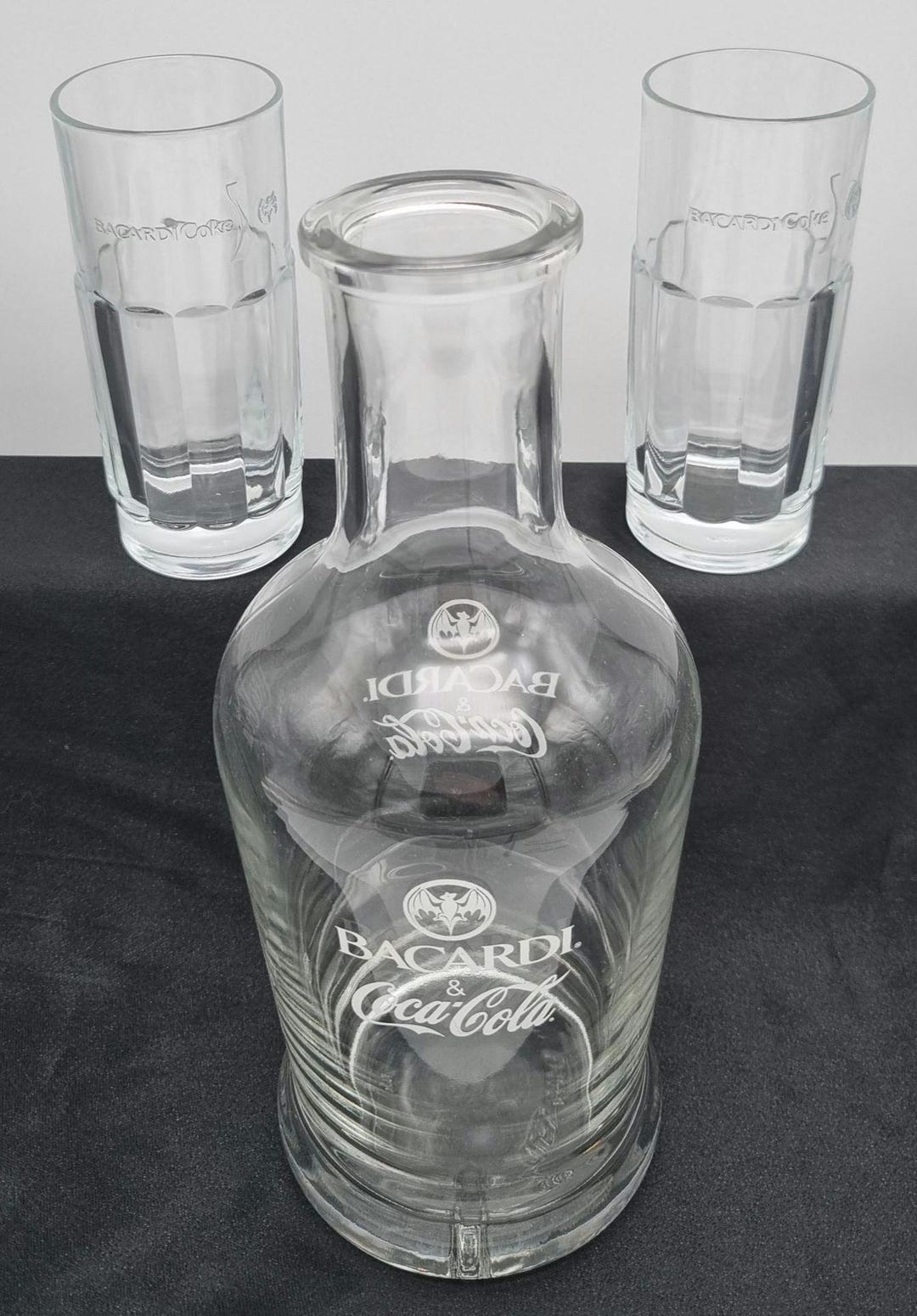 Rare 2 Vintage Bacardi Coke Glasses and Bacardi & Coca Cola Pitcher. - Etsy