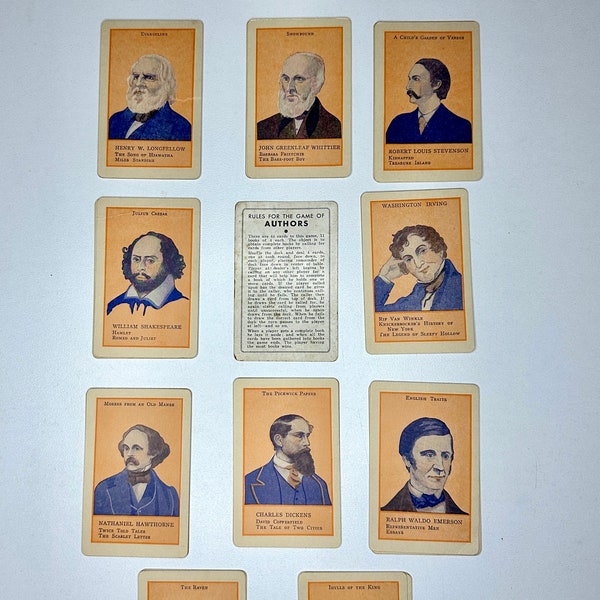 Authors Card Game - Etsy