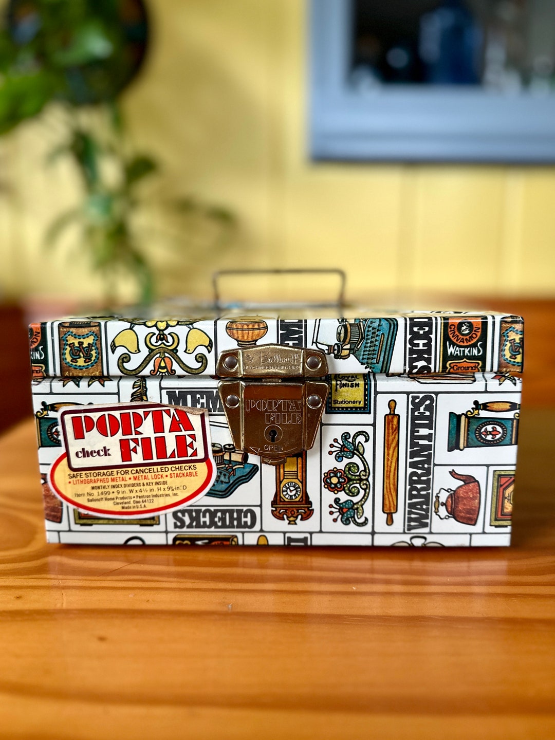 Fantastic Vintage Lithograph Metal ‘porta Check File’ Security Box ...