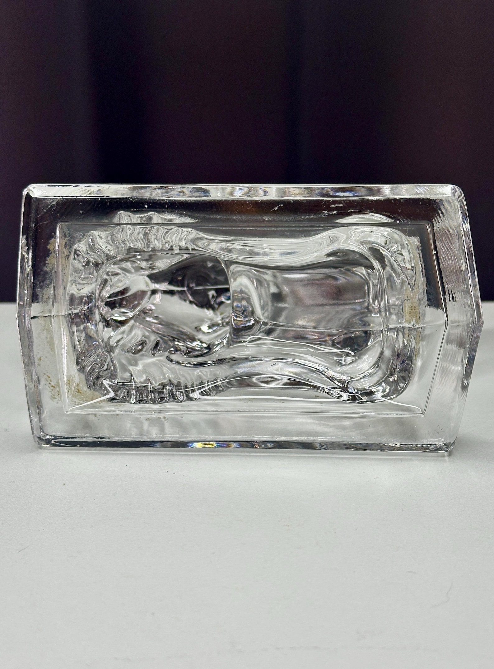 Vintage L.E. Smith Large Clear Glass Rearing Horse Figurine or Single ...