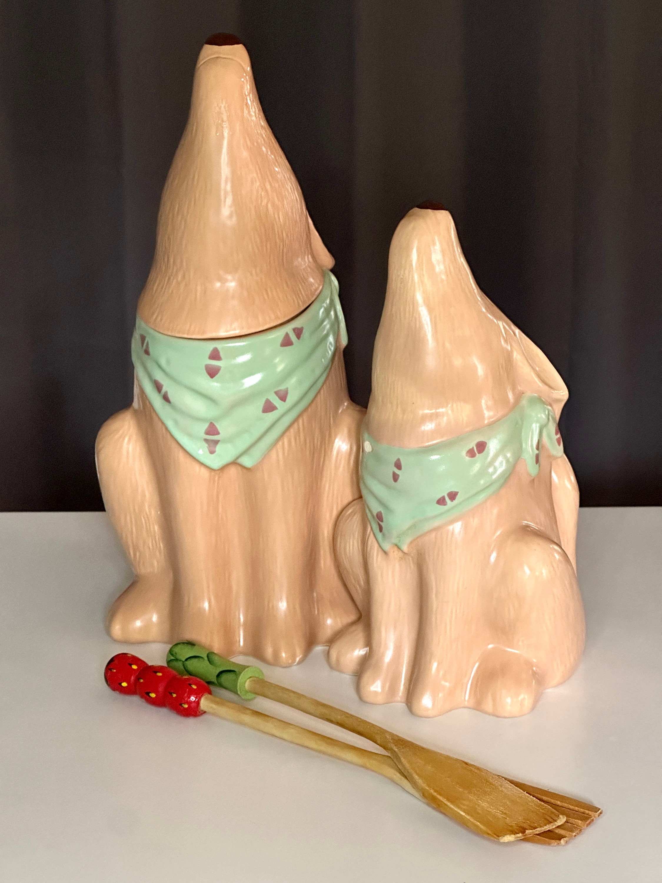Vintage Set of Two Treasure Craft howling Coyotes Cookie Jar and ...