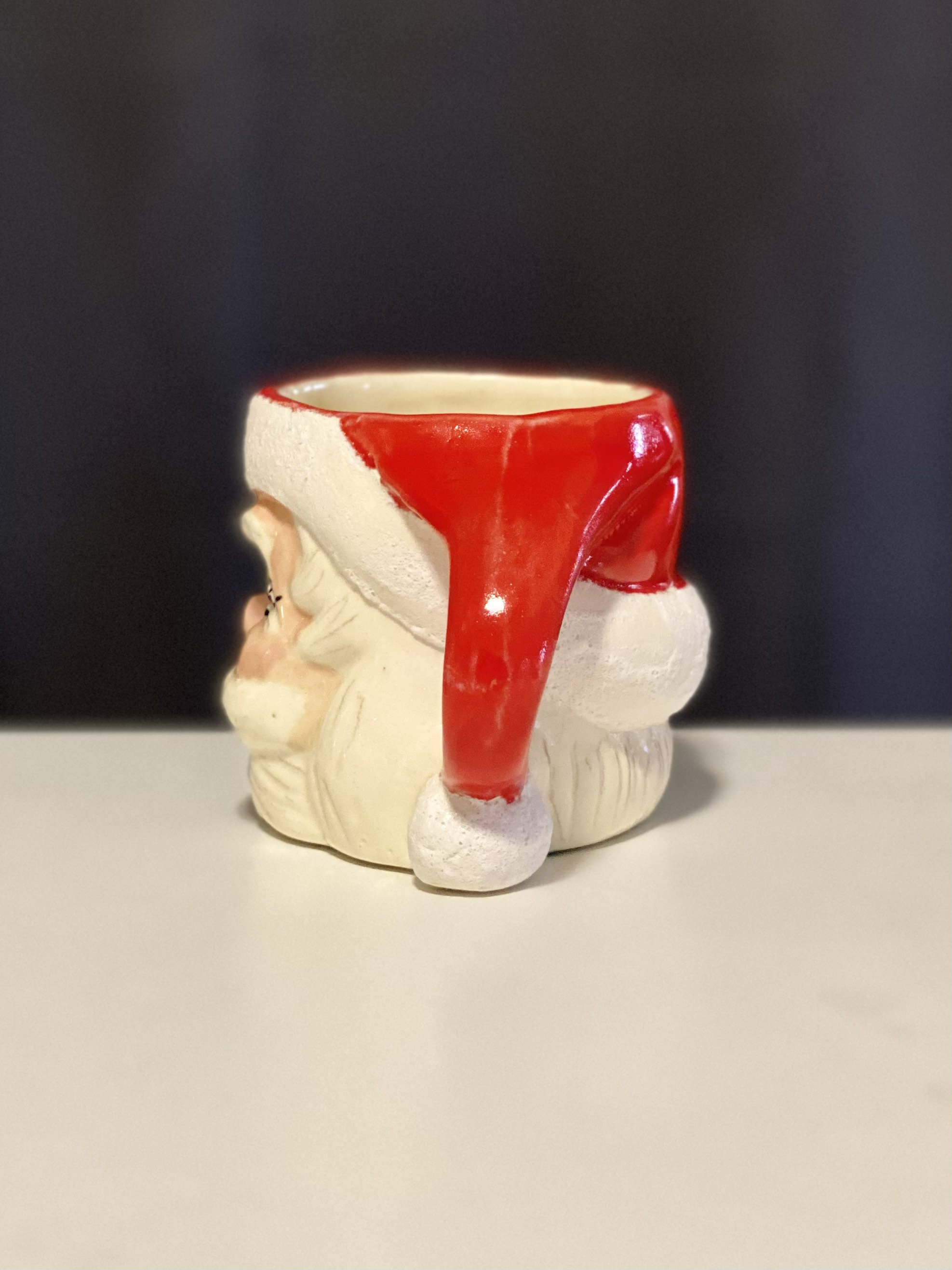 Vintage 1965 Hand Painted Santa Head Shot Mug - Etsy