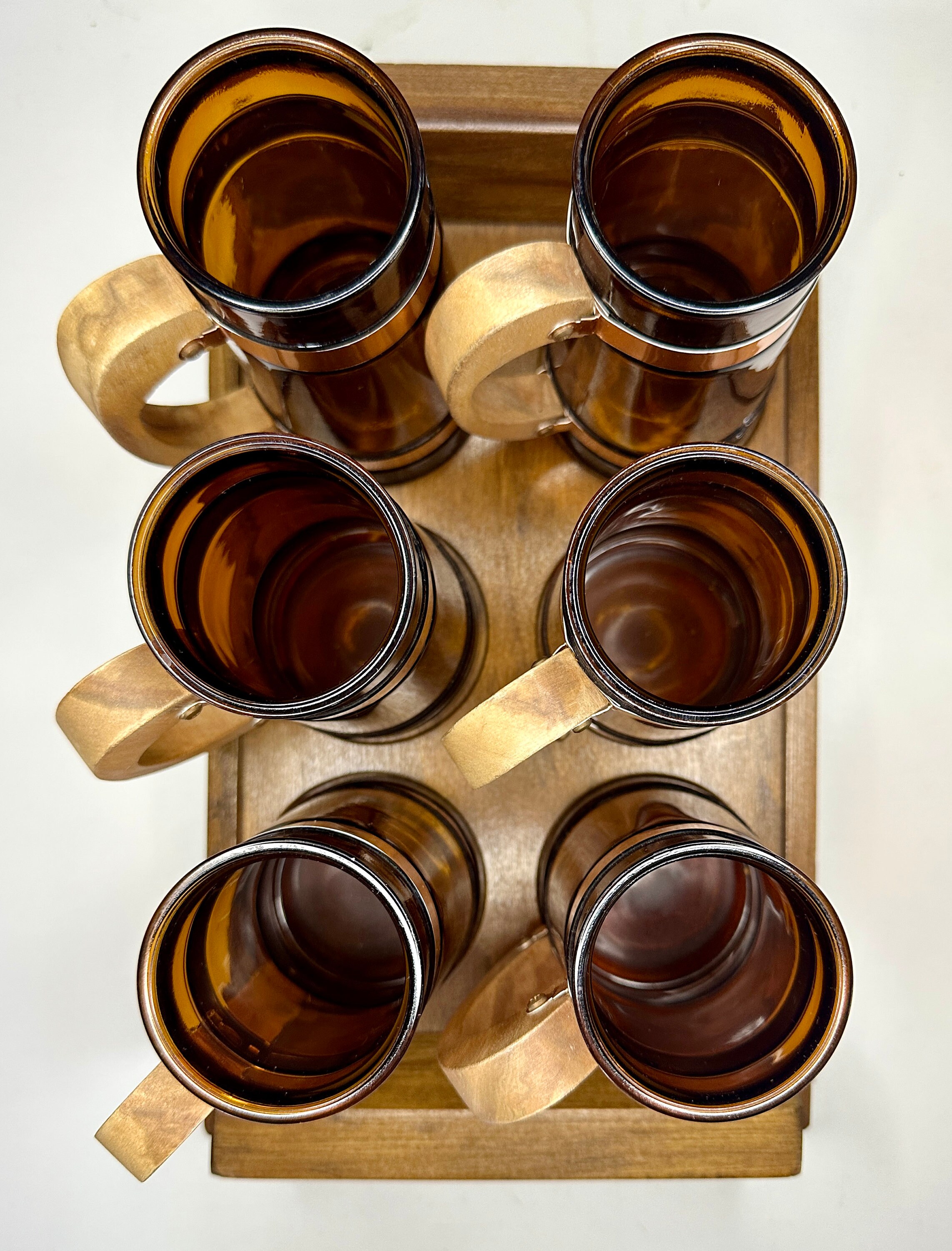Vintage Set of Six Vintage Siesta Ware Mugs With Original Wooden Tray ...