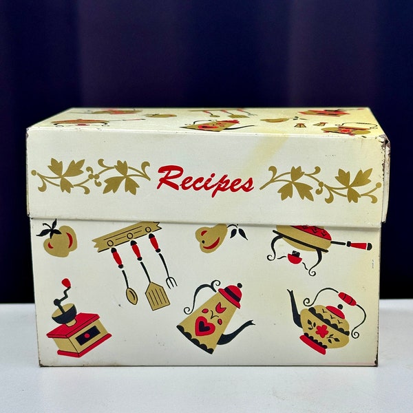 Metal Recipe Box - Etsy