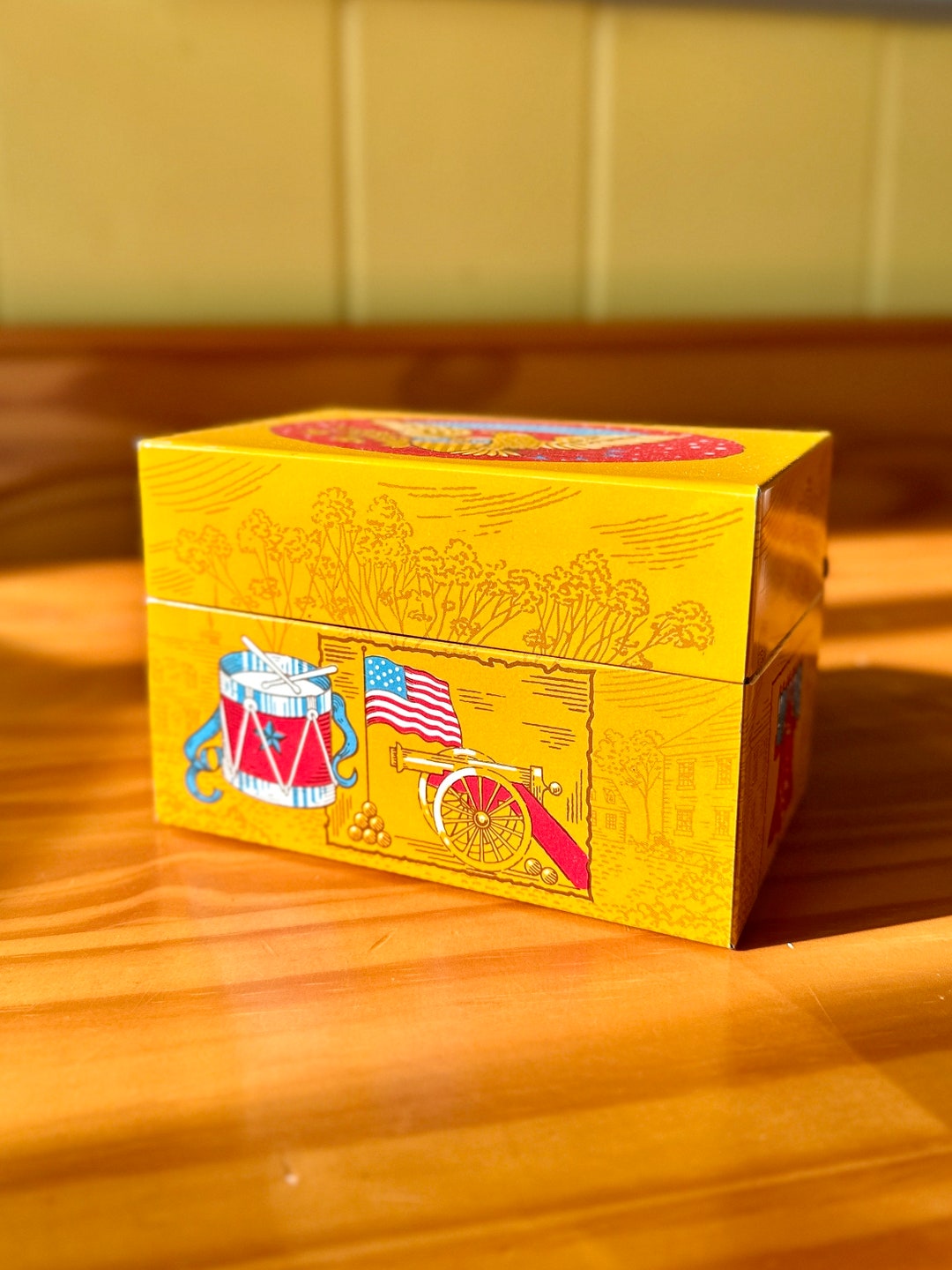 Vintage Bicentennial Americana Metal Recipe Box/vintage Recipe Box ...
