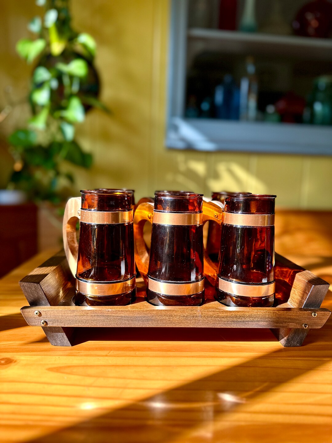 Vintage Set of Six Vintage Siesta Ware Mugs With Original Wooden Tray ...