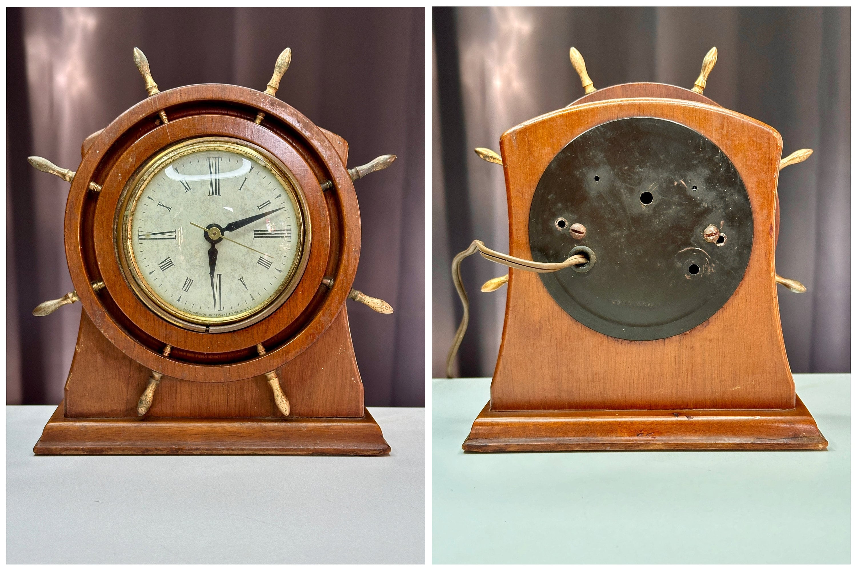 Vintage Seth Thomas Capstan-1 Nautical Clock/vintage MCM Nautical ...