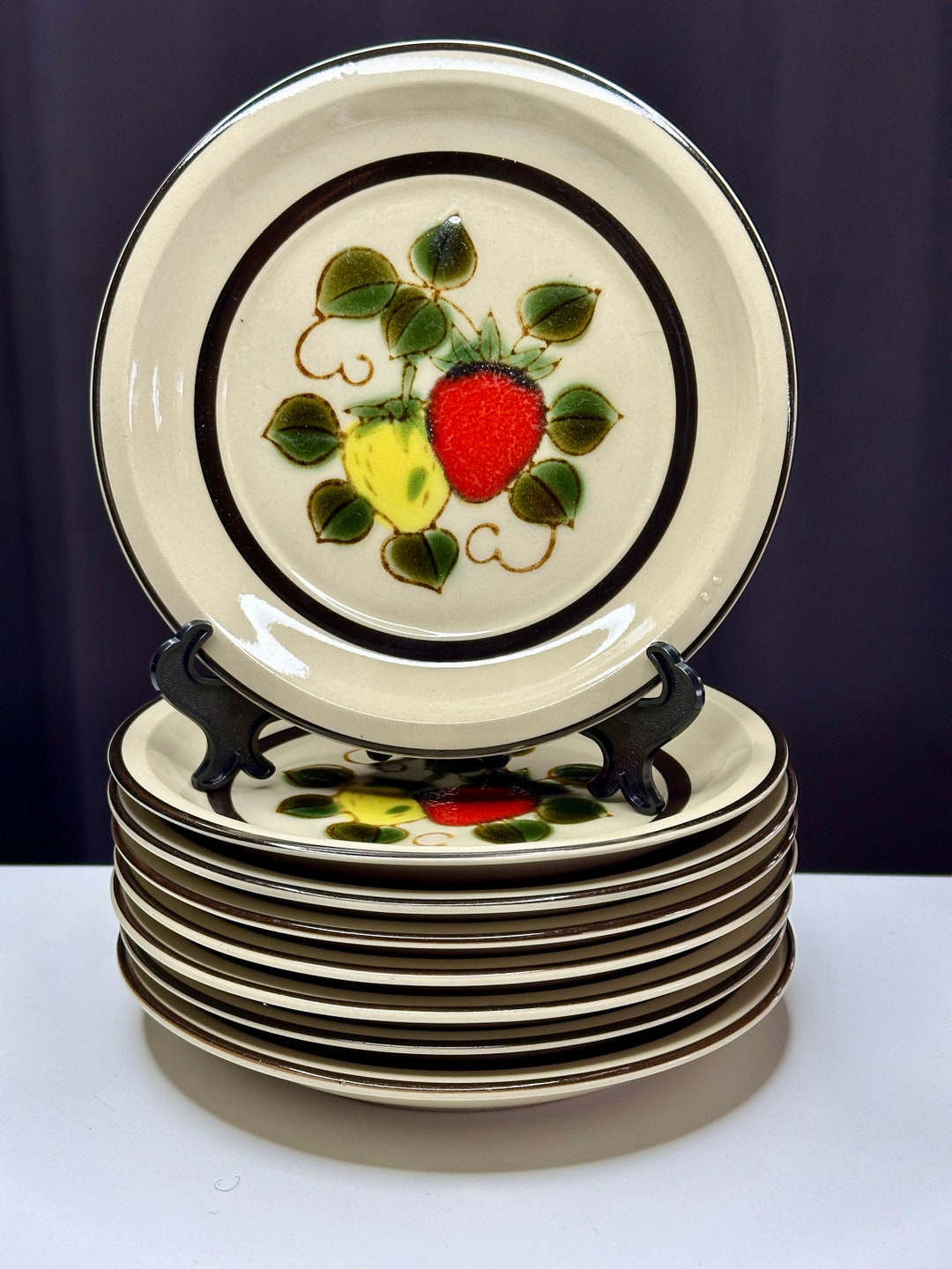 Individually Sold Vintage Strawberry Stoneware Salad or Dessert Plates ...