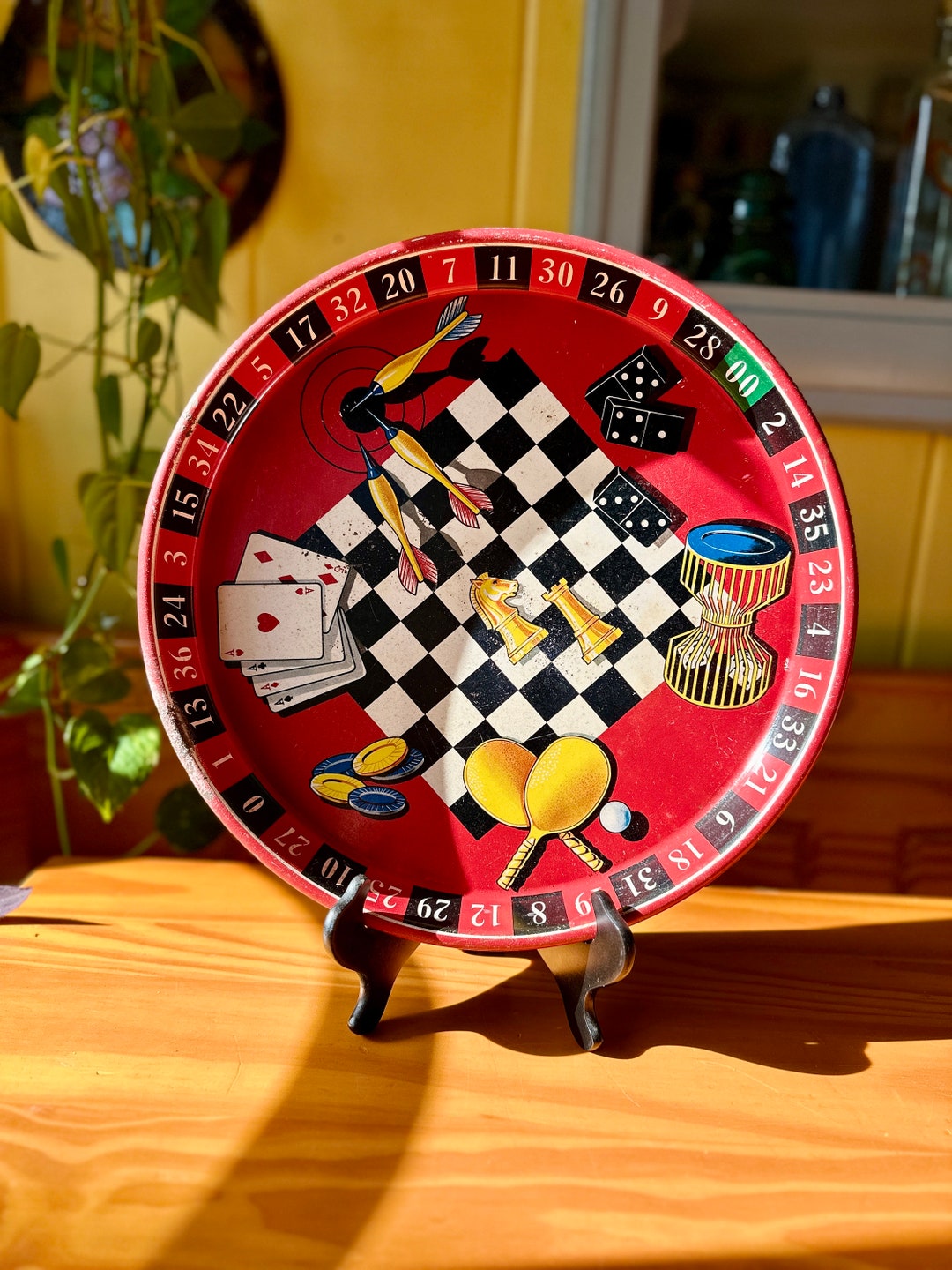 Fantastic Vintage Game Themed Decorative Serving Tray/vintage Game Room ...