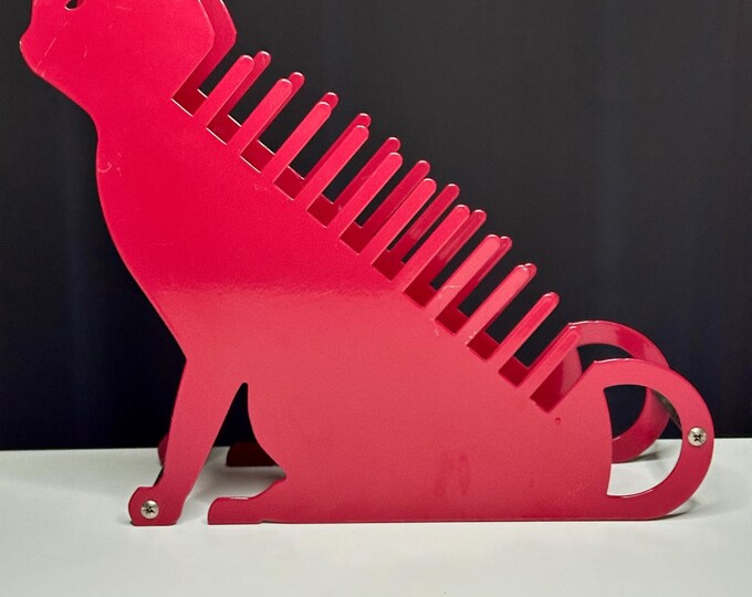 Vintage Red Metal Cat CD Rack | Whimsical Feline CD Holder and Storage ...