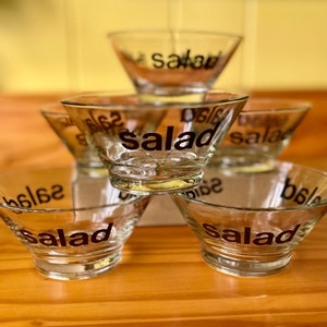 Gorgeous Vintage Wheaton Glass Large Salad Bowl Plus Six Serving Bowl ...