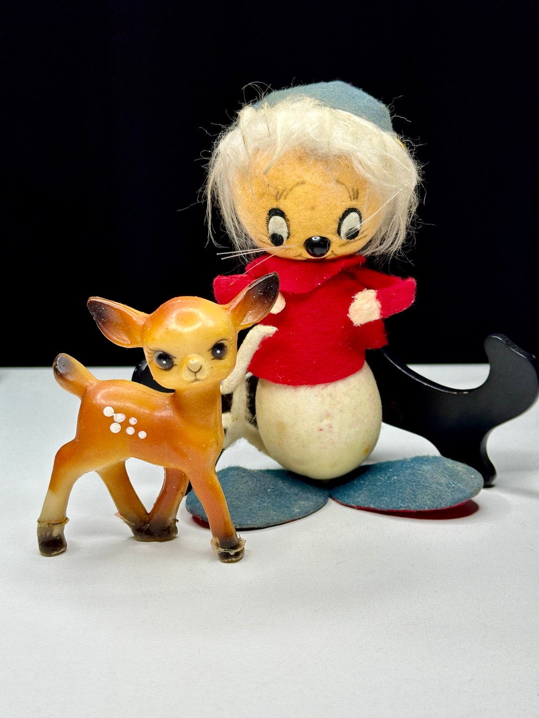 Adorable Vintage MCM Mouse and Deer Christmas Decor/vintage Christmas ...