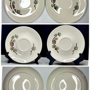 Your Choice of Vintage Hand Painted Pine Boughs and Pinecone Saucers ...