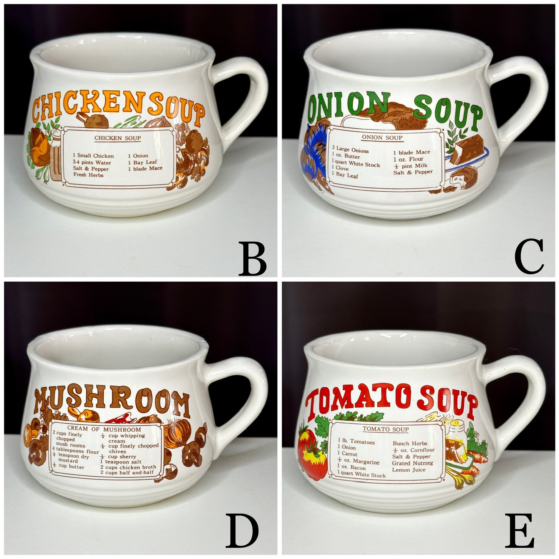 Your Choice of Vintage Soup Bowls/vintage Soup Recipe Bowls/vintage Mug ...
