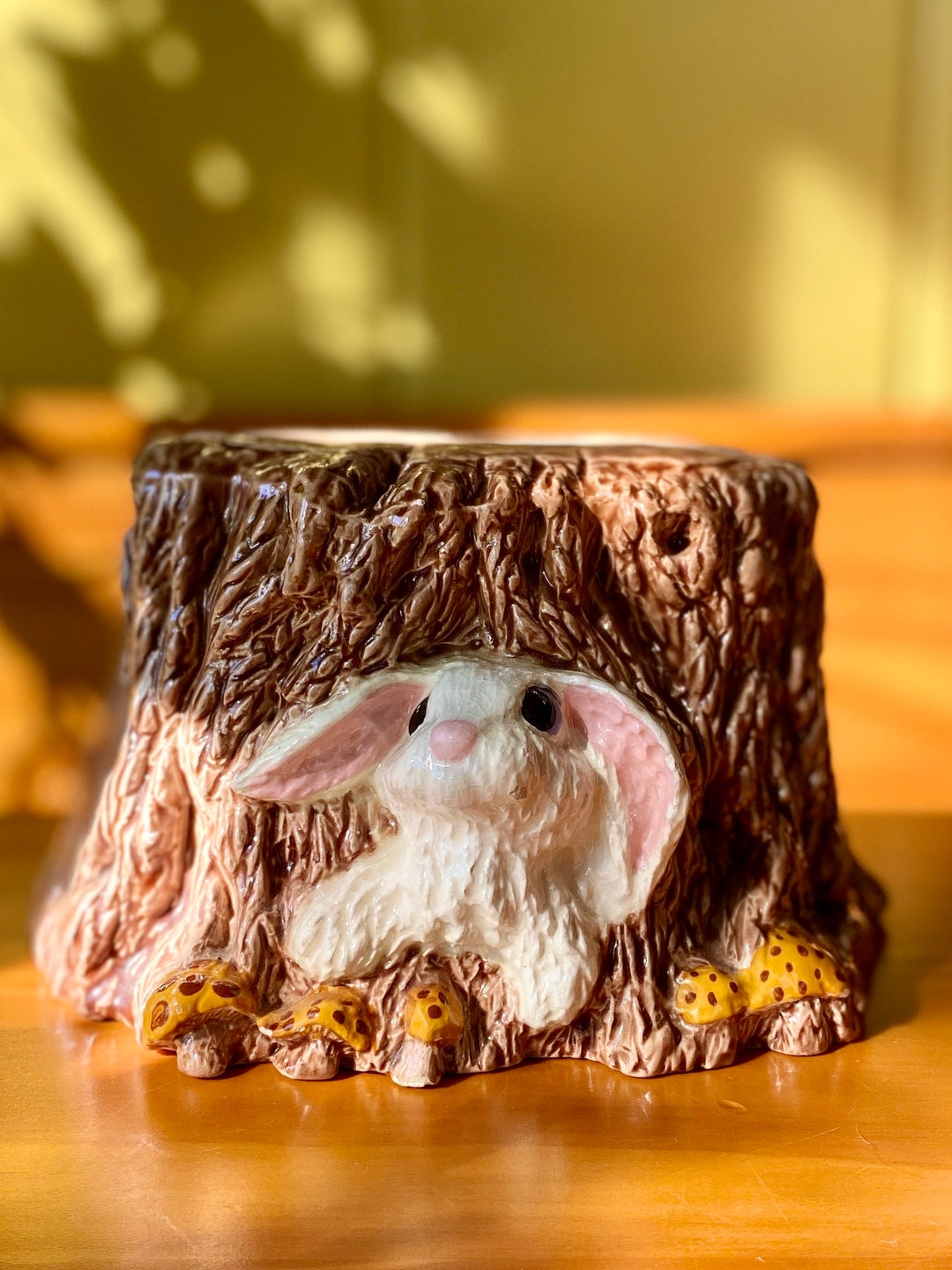 Adorable Vintage Nowells Mold rabbit With Mushrooms in Tree Trunk ...