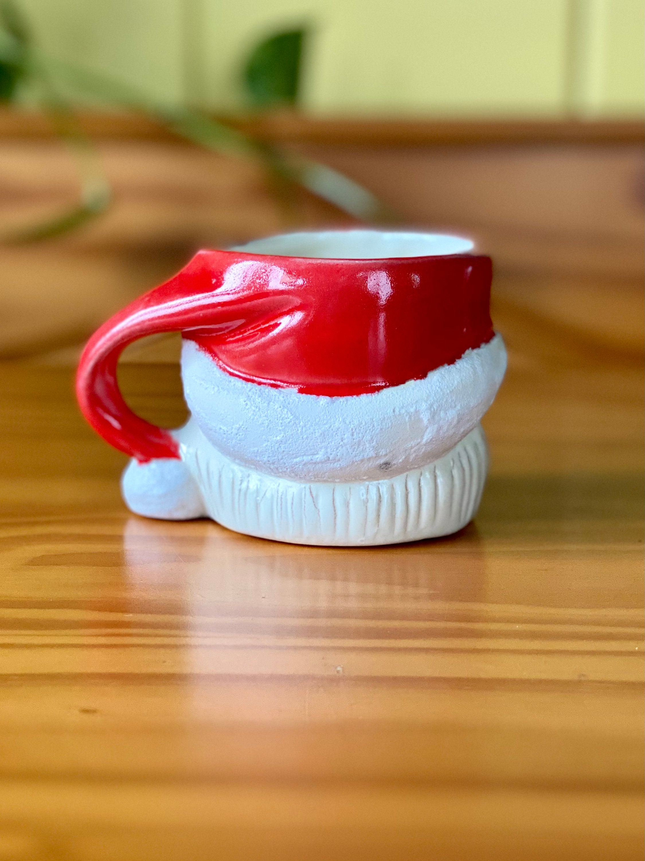 Vintage 1965 Hand Painted Santa Head Shot Mug - Etsy