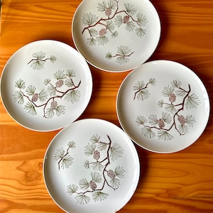 Your Choice of Vintage Hand Painted Pine Boughs and Pinecone Saucers ...