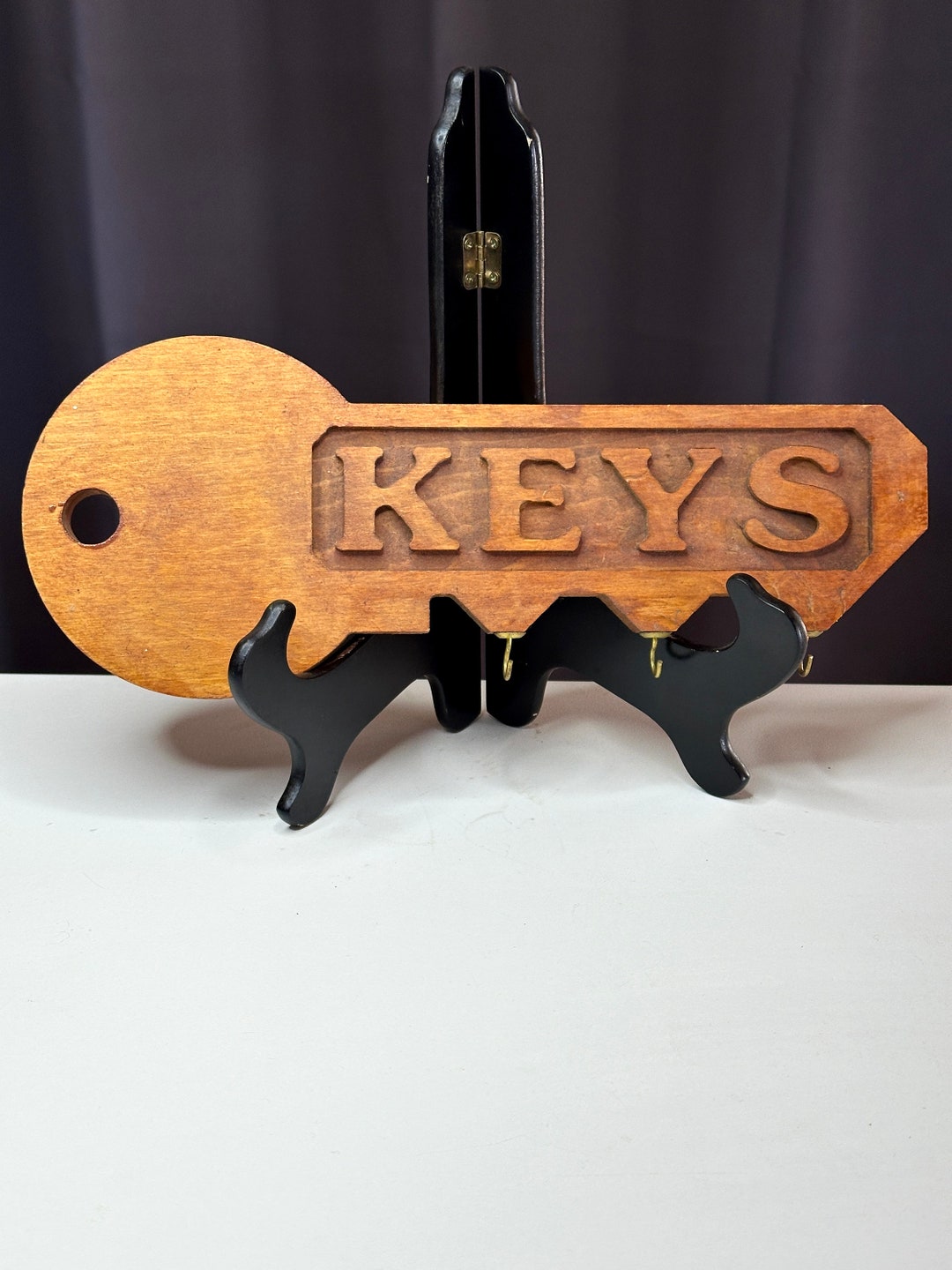 Vintage Wooden ‘keys’ Key Ring and Holder/vintage Key Ring/vintage Key ...