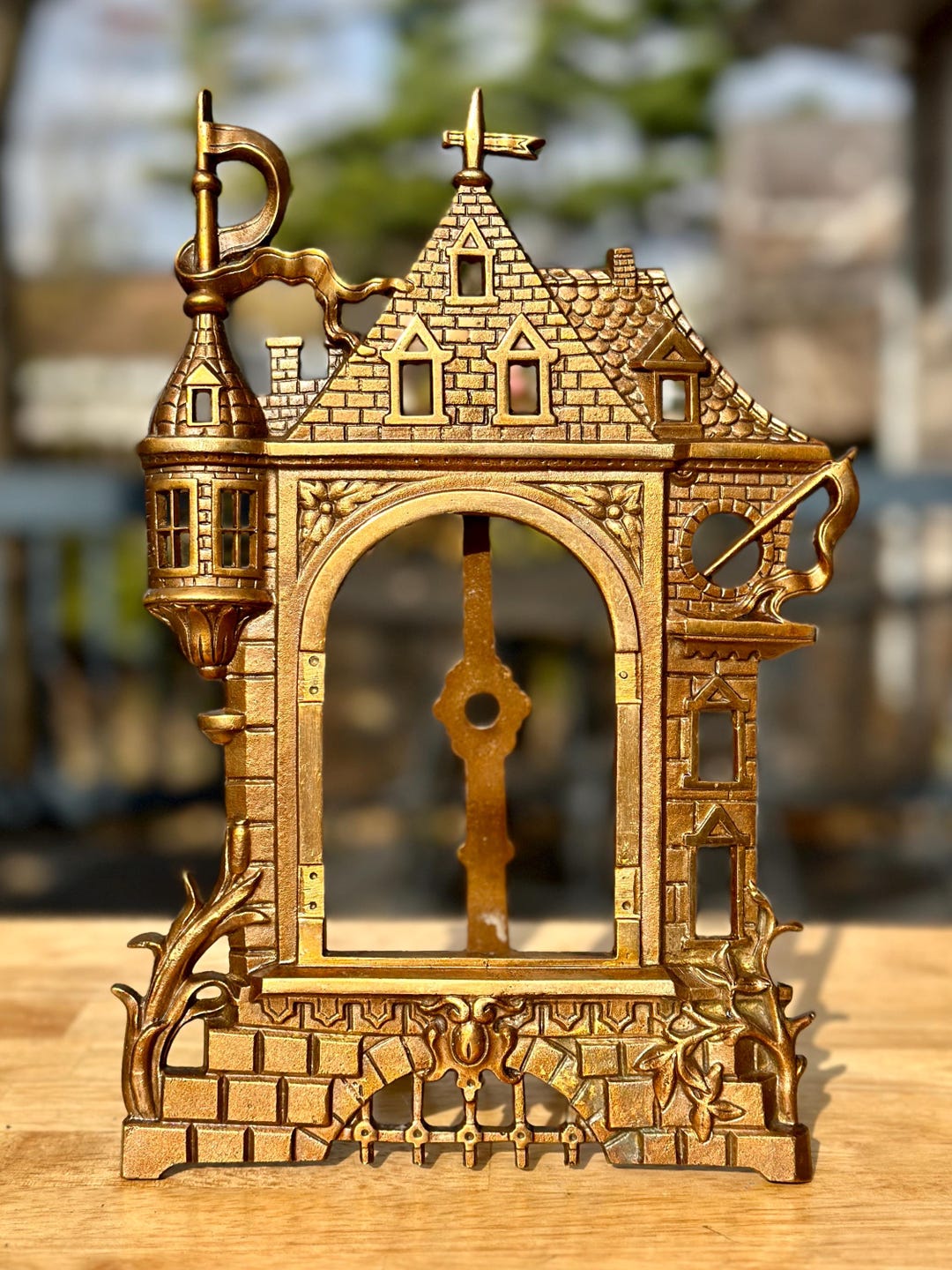 Antique Cast Bronze Easel Style Castle Picture Frame/ornate Victorian ...