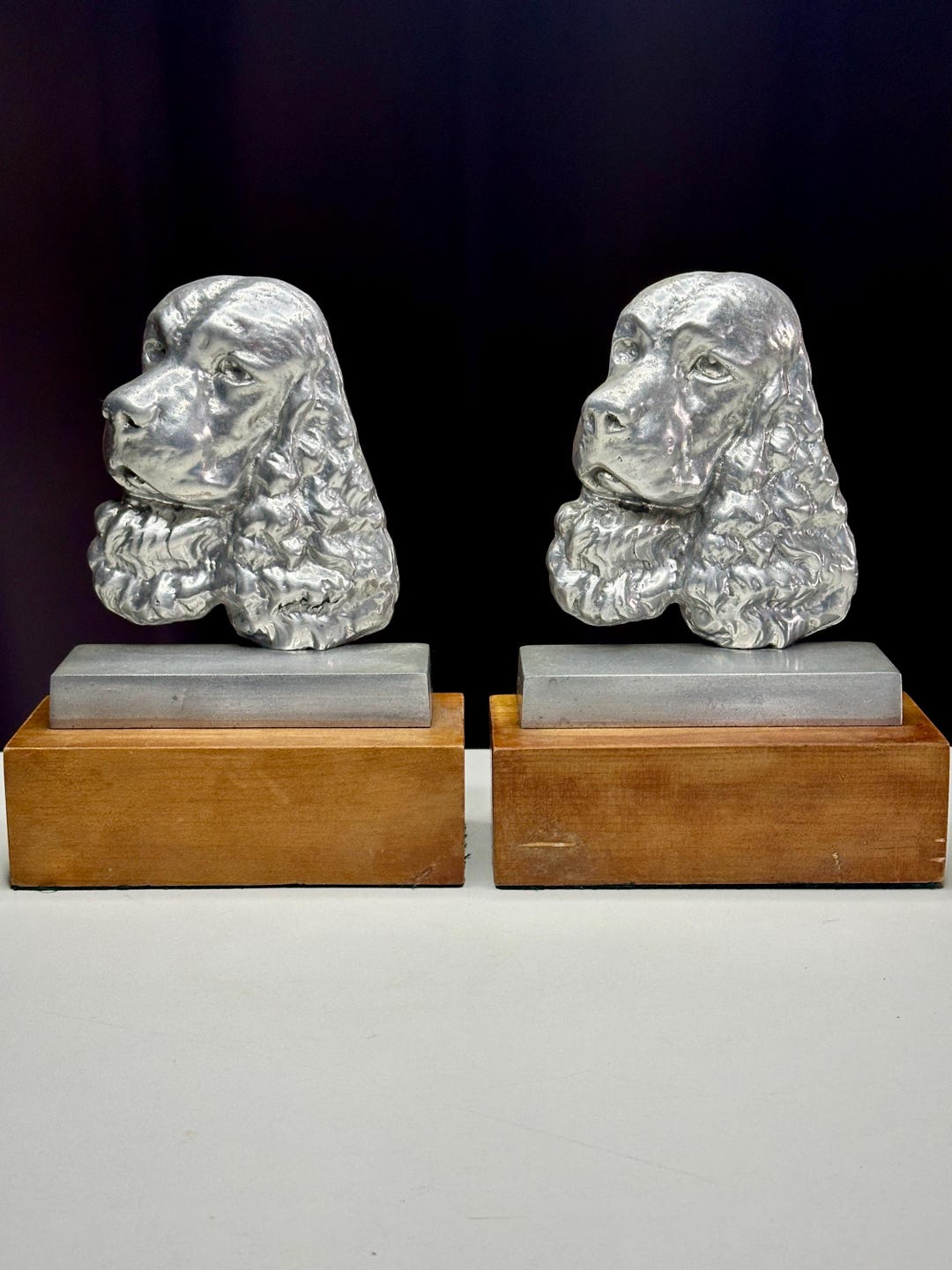 Set of Vintage 1947 Metal Cocker Spaniel Bookends/vintage Cocker ...