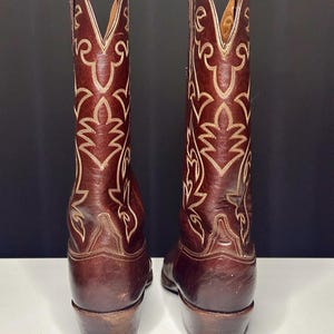 Vintage Lucchese Cowboy Boots Men S Size 8e Handmade Leather