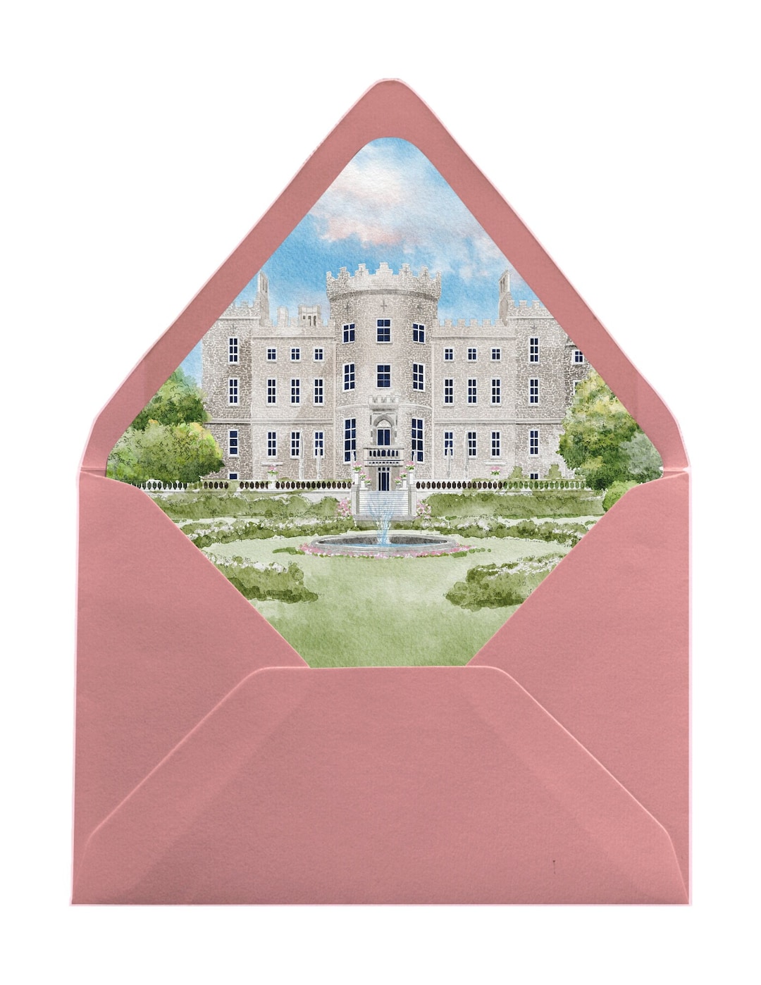 Watercolor Wedding Venue Envelope Liners - Custom Venue Art - Venue ...