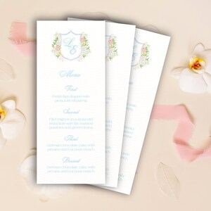 Arch Shaped Wedding Reception Menus Watercolor Floral Dinner - Etsy