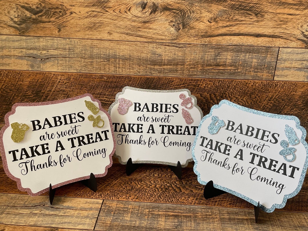 Baby Shower Dessert Table Sign | Babies Are Sweet Take a Treat | Blue ...