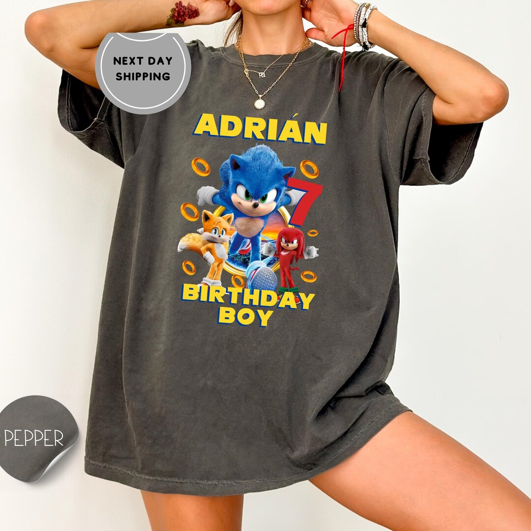 Custom Sonic Shirt, Sonic Birthday Shirt Personalized With Age and Name ...