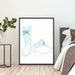 Blue Cowboy Boot Print, Trendy Minimalist Southern Wall Poster, Modern ...