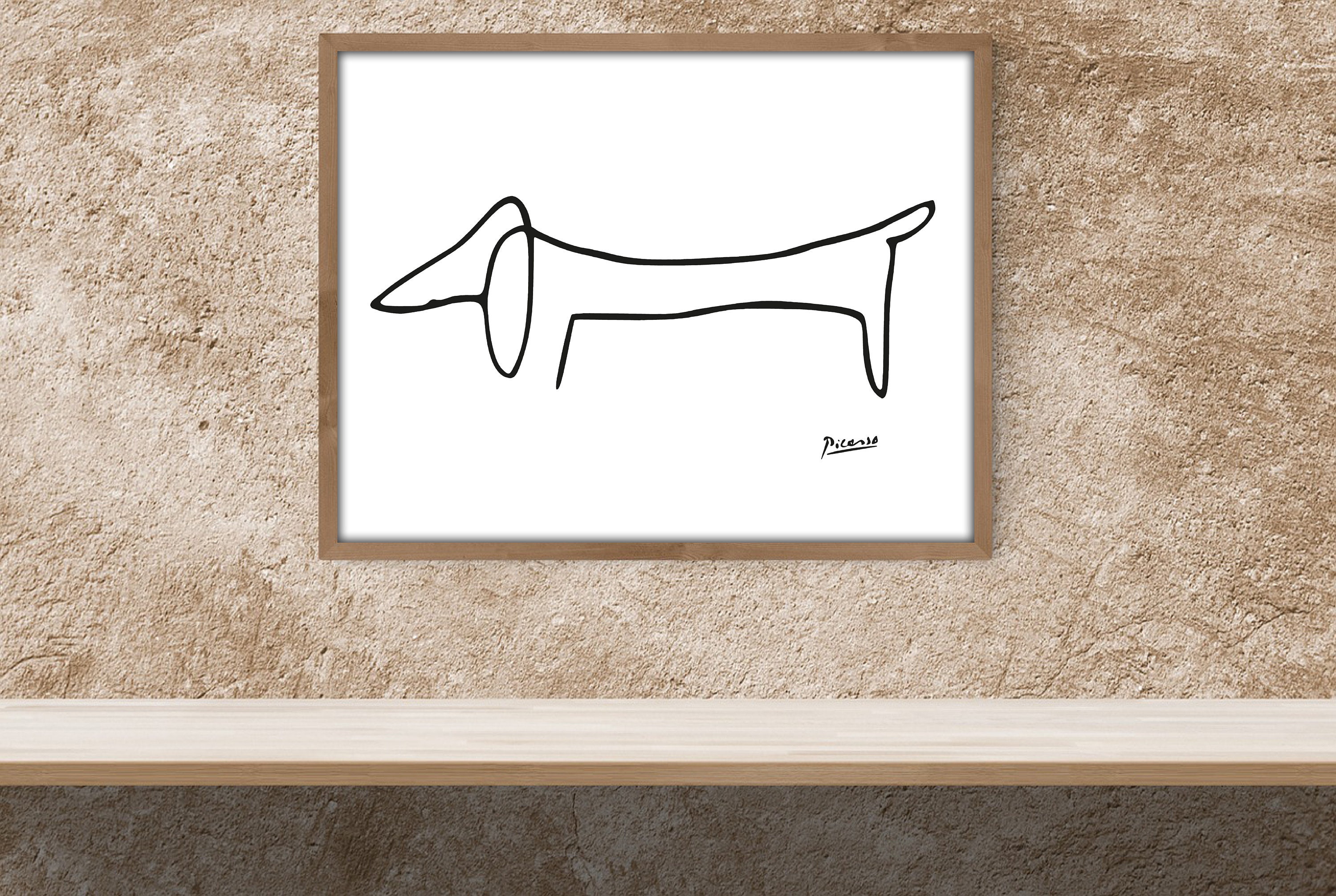 Pablo Picasso Dog Sketch Print, Cute Japanese Dog Poster, Animal Line ...