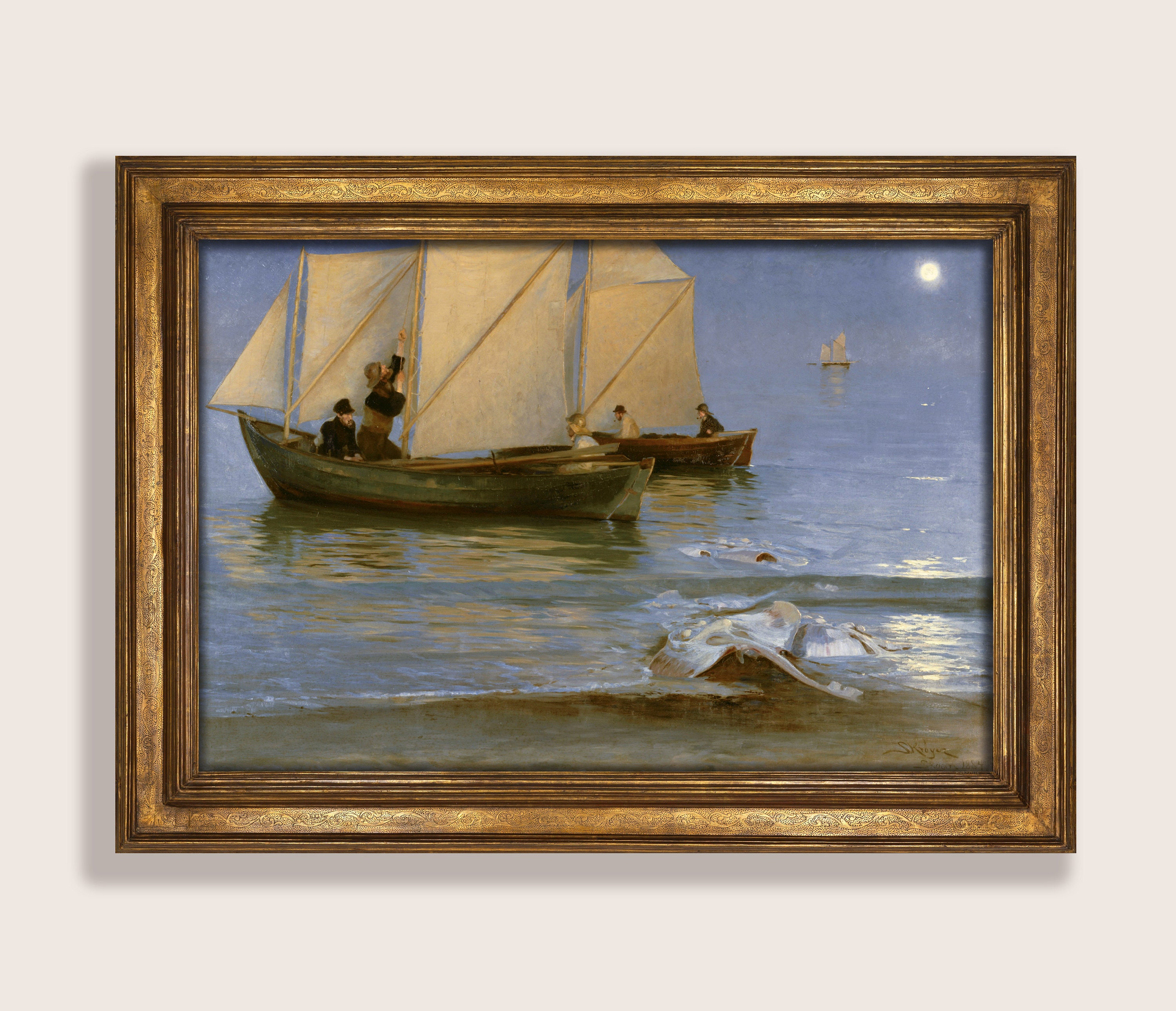 Peder Severin Krøyer, Fishing Boats, Skagboere (1884) Museum Quality ...