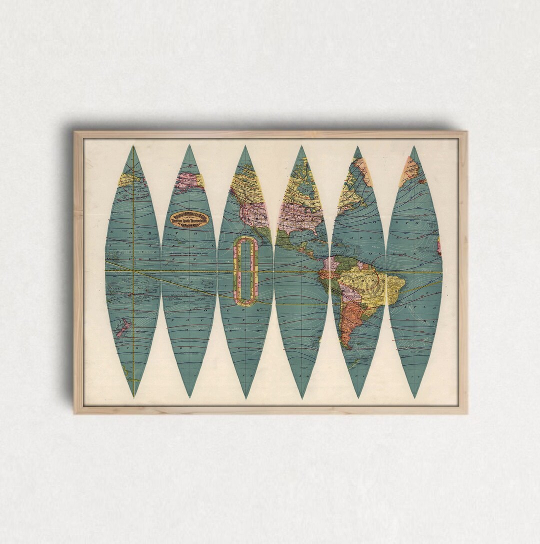 New Terrestrial Globe (1891) - Vintage Map Print, Terrestrial Globe Art ...
