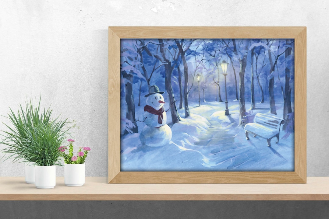 Snowman Poster, Printable Christmas Wall Art, Snowman Christmas Print ...