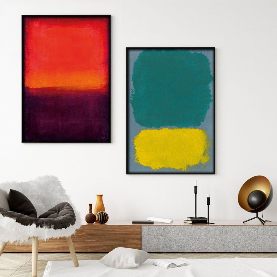 By Mark Rothko Colorful Art Set of 2, Abstract Expression, Vintage ...